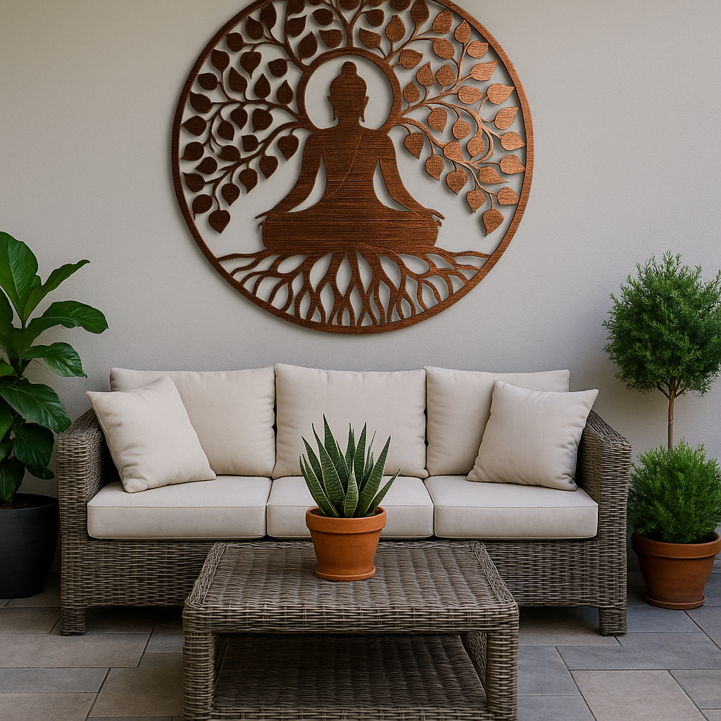 Handmade 80cm bronze metal Wall Plaque, colourful Metal, Garden/indoor ...