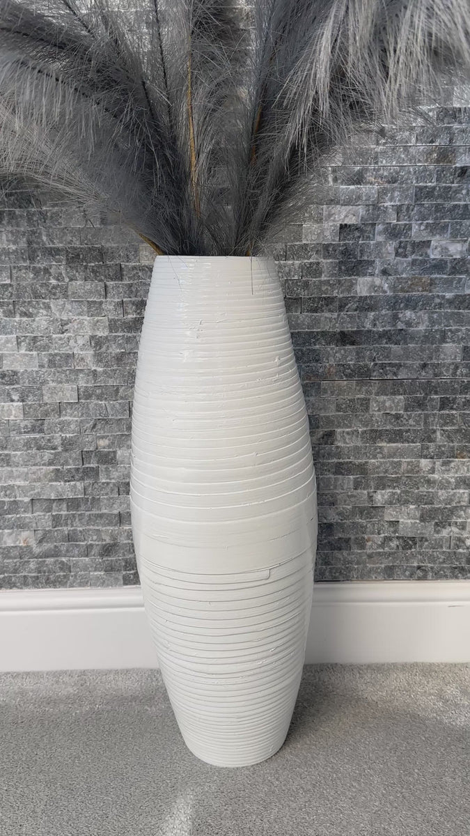 Handmade 60cm tall white washed modern bamboo vase | Marissa's Garden ...